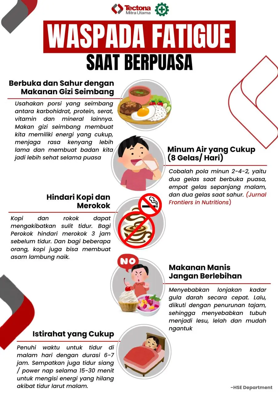 HSE BULLETIN #33 : WASPADA FATIGUE SAAT BERPUASA - Tectona Mitra Utama